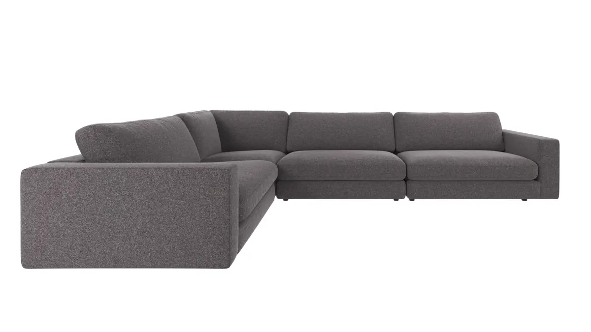 Duncan corner sofa 2+3-seater, Brenda #18 dark grey, 345x233x78 cm ...