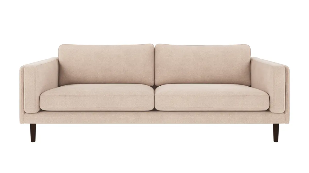 Braden 3-Sitzer-Sofa, Rita #1 hellbeige, Braun, 216x87x78 cm | Rowico Home