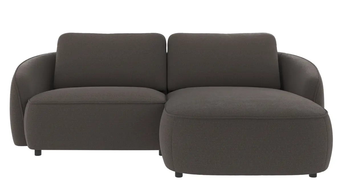 Norris 3-seater sofa chaise longue Right, Rita #68 dark grey, 226x162x80 cm | Rowico Home
