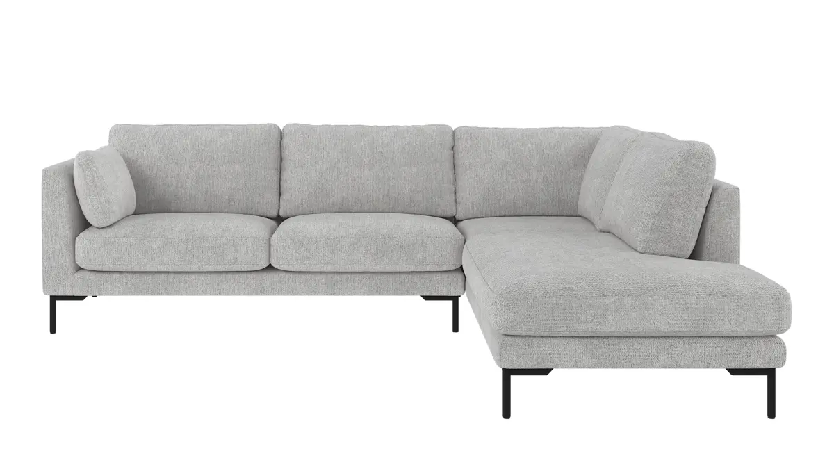 Corwin corner sofa 2,5+2,5-seater open end Right, Max #60 light grey, 266x226x83 cm | Rowico Home