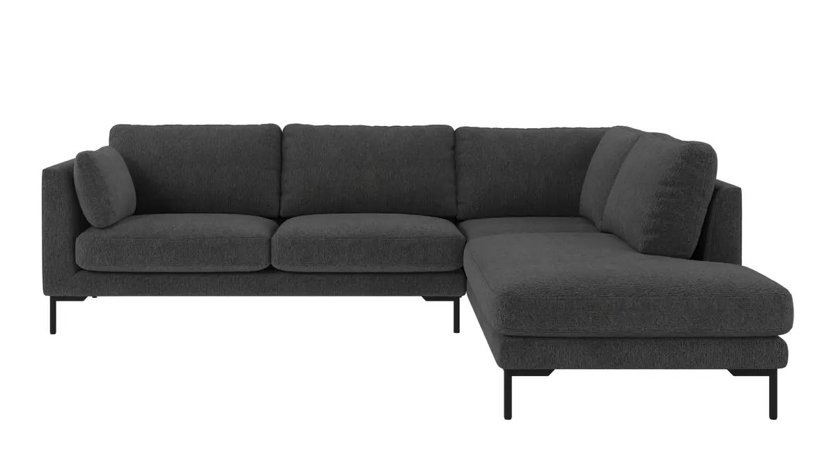 Corwin corner sofa 2,5+2,5-seater open end Right, Max #169 dark grey, 266x226x83 cm | Rowico Home