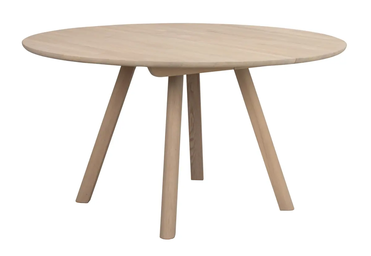 Clapperton matbord, V-ben, Vitpigmenterad, 140x140 cm